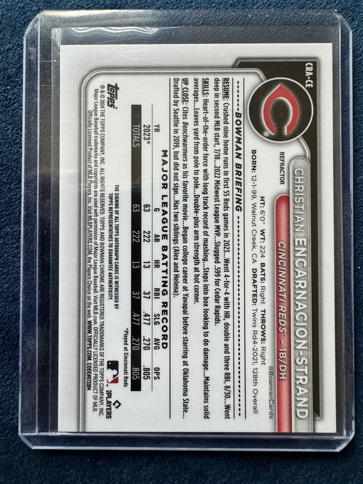 2024 Bowman Chrome Christian Encarnacion-Strand Auto /499 | Reds | CRA ...