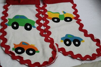 Handmade Felt Car Christmas Stockings Set of 2 Appliqued Large 20" | eBay