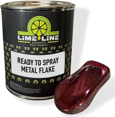 LiME LiNE Red Metal Flake Ready to Spray Automotive Basecoat - 1 Quart ...