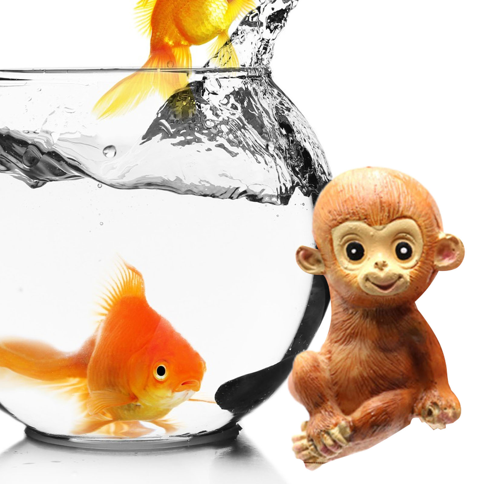 Mini Monkey Figurine Cartoon Decorative Mini Monkey Fish Tank ...