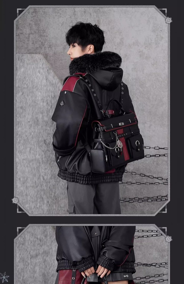 Official Genshin Impact Wriothesley Theme Black Backpack Handbag Bag ...