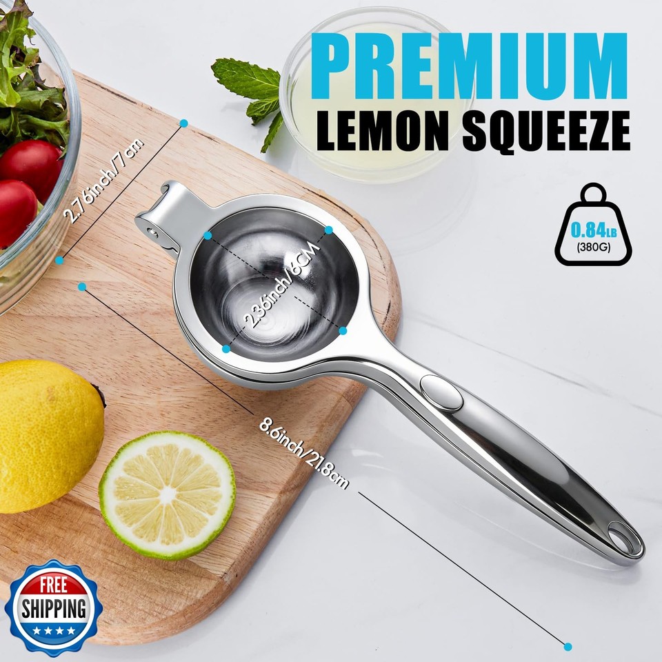 COKORA Manual Lemon Squeezer Heavy Duty Metal Silver Citrus Juicer | eBay