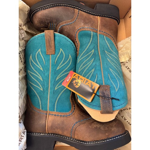 Ariat Probably Flame western brown turquoise boots women 9 1/2 read descrpition | eBay