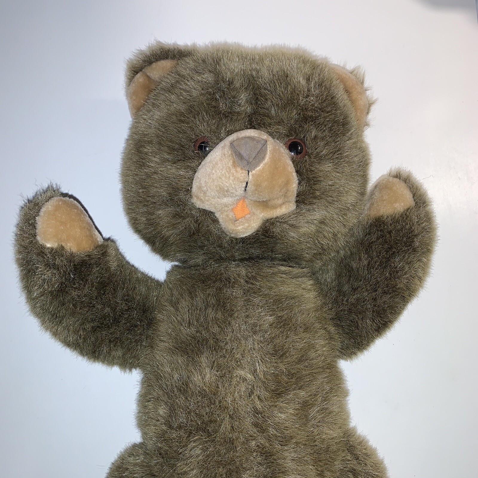 VTG Plush Teddy Bear Jointed Limbs Open Mouth Applause Stuffed Animal ...