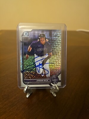 Signed auto Jordan Beck 2022 Bowman Draft Asia Mojo Refractor #BDC-34 ...