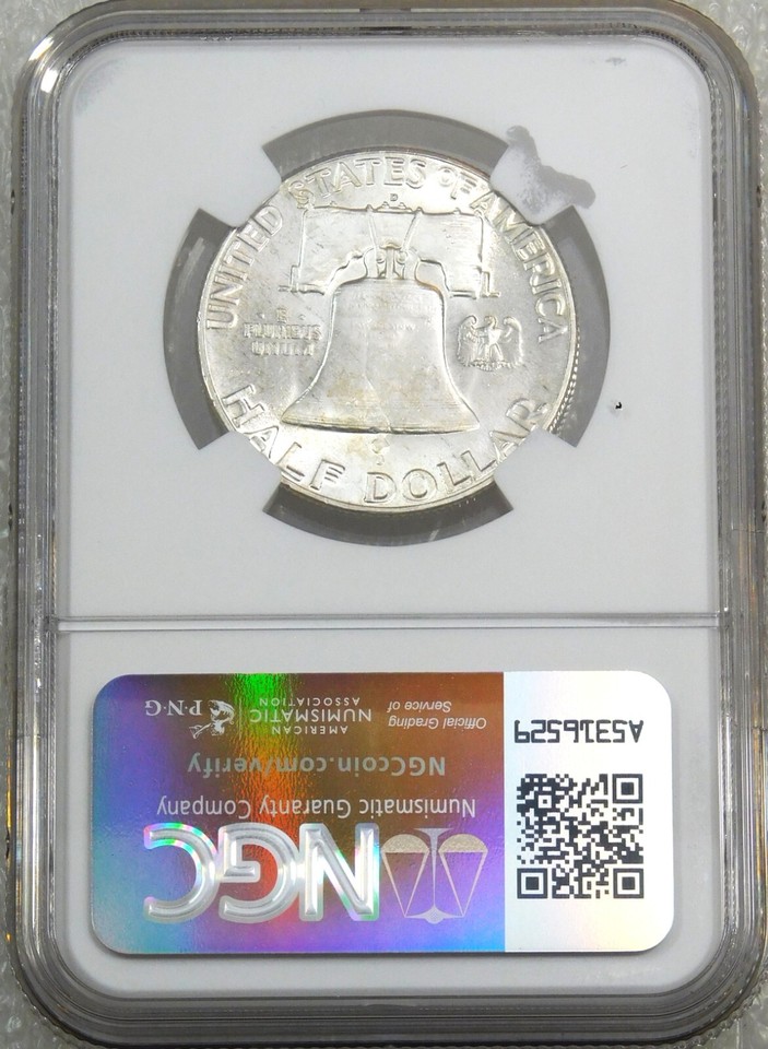 1948 D Franklin Half Dollar NGC MS64FBL Full Bell Lines Frosty Just ...