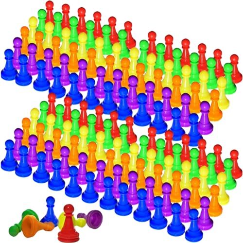 LCPQMZGH 120 PCS 1 INCH Plastic Pawn Chess Pieces Multicolor Board ...
