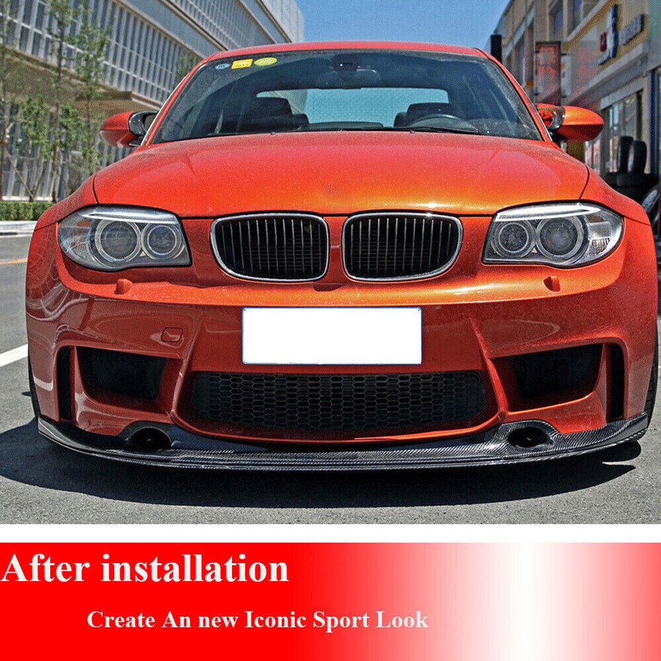 REAL CARBON Front Bumper Lip Spoiler Splitter For BMW 1Series E82 1M ...