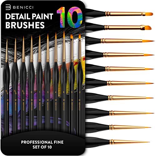Professional Miniature Paint Brushes - Paint Brush Set of 10 Detail ...