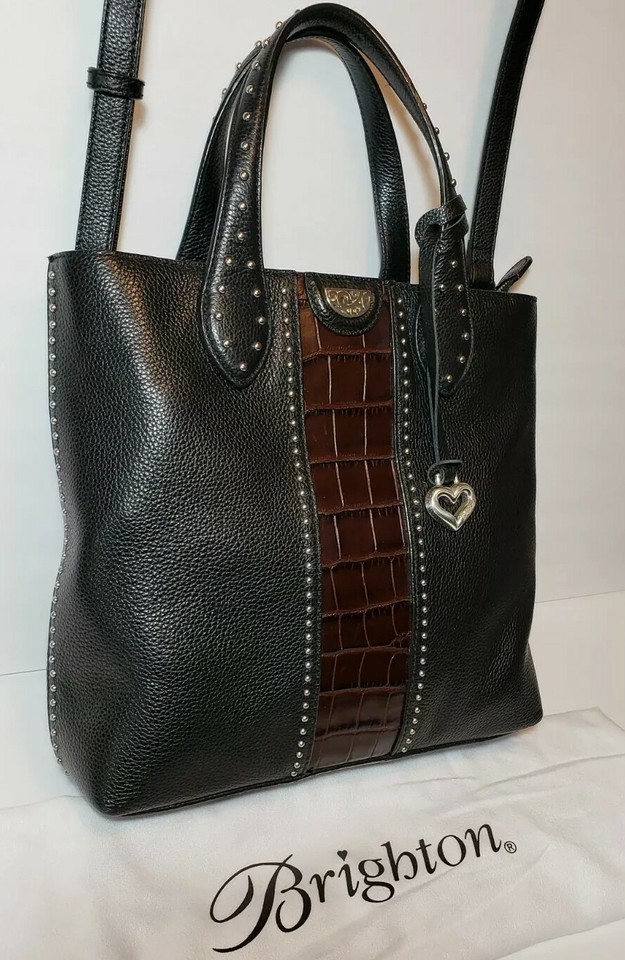 BRIGHTON PRETTY TOUGH JOHNNY TALL STUDDED CROSSBODY HANDBAG TOTE ...