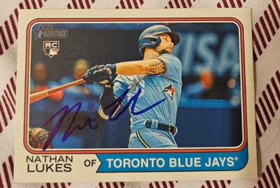 2023 TOPPS HERITAGE #667 NATHAN LUKES JAYS AUTOGRAPHED SIGNED BASEBALL ...