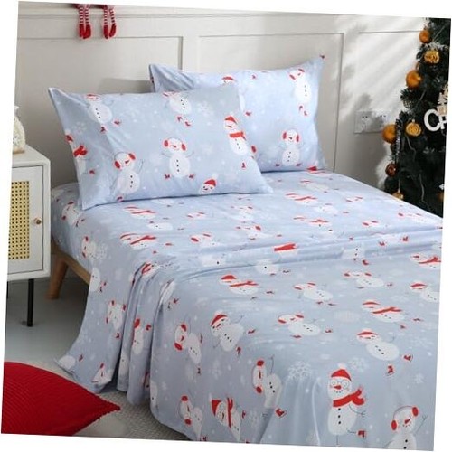Kids Sheet Set Size, 3 Piece Blue Snowflakes Christmas Printed Twin ...