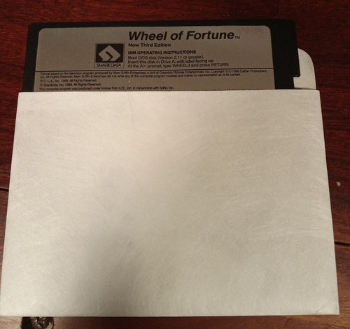 Wheel Of Fortune DOS 5.25" Floppy Disk Video Game Vintage | eBay