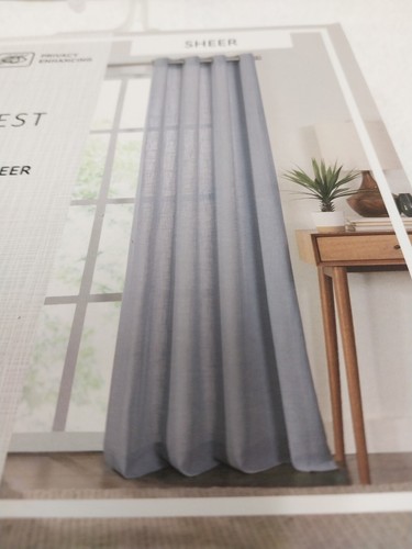 Fieldcrest Arden Cotton Sheer Grommet Panel Curtain Chambray Blue 50in ...