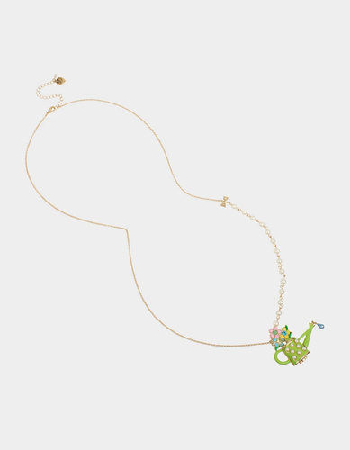 BETSEY JOHNSON SWEETNESS AND LIGHT WATERING CAN NECKLACE GREEN ...