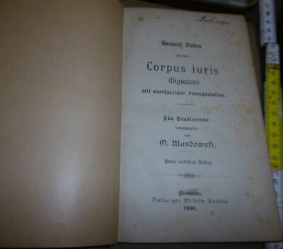 buch hundert stellen corpus iuris digesten studierende mandowski alt ...