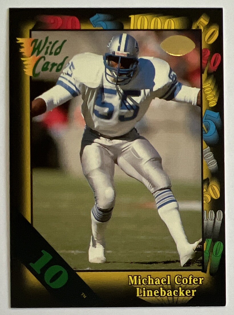 Michael Cofer 1991 Wild Card 10-Stripe Parallel #154 Detroit Lions ...