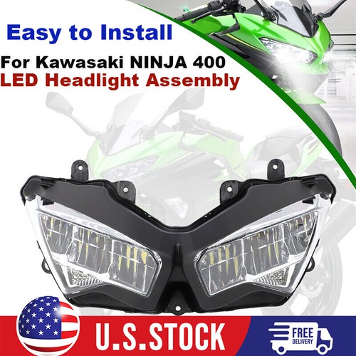 LED Front Headlight Assembly For 2016-23 Kawasaki Ninja 400 650 EX400 ...