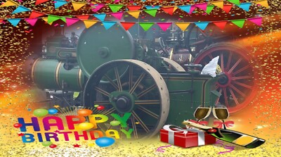 Vintage Steam Traction Engine Birthday Card | eBay UK