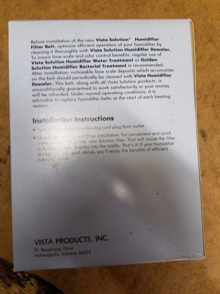 Cosco Humidifier filter belt size 1/4x3x12 inches NIB NOS #413 | eBay