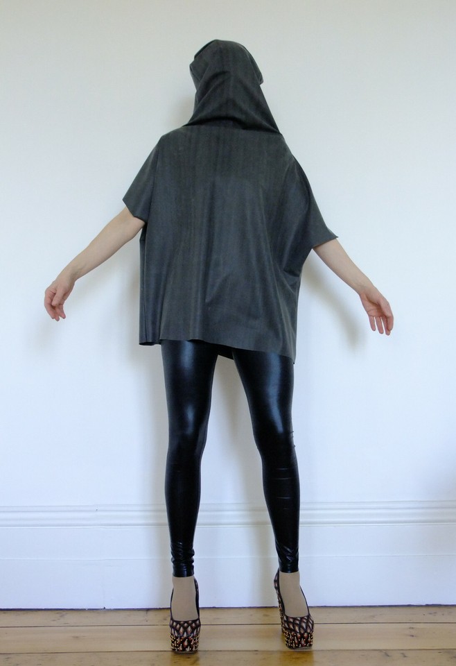 Hooded Rubber Top Latex Silicone Mix Covered Mask Dom Hangmans Hood ...