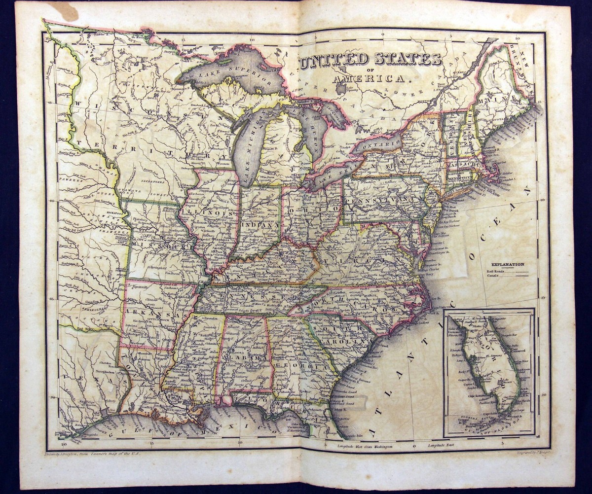 Antique Us Map