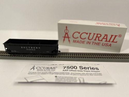 Accurail HO Scale Southern Triple Hopper - #70089 - KADEES - METAL WHEELS - NEW | eBay