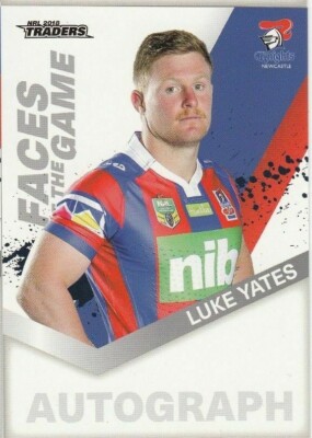 2018 NRL Traders Faces of the game FG 32/64 Luke Yates - Newcastle ...
