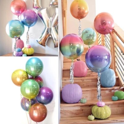 5x 10" 18" 22" 32" 4D Round Sphere 34 Colors Foil Balloons Mylar ...