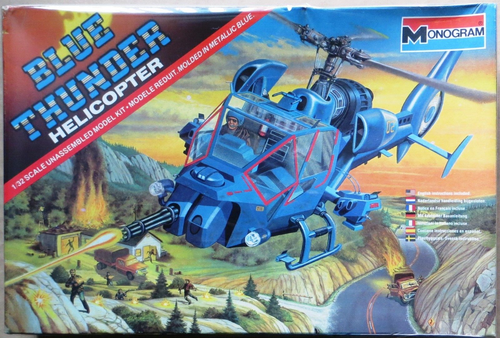 Monogram Blue Thunder Police Helicopter 1/32 Scale Movie Plastic Model ...