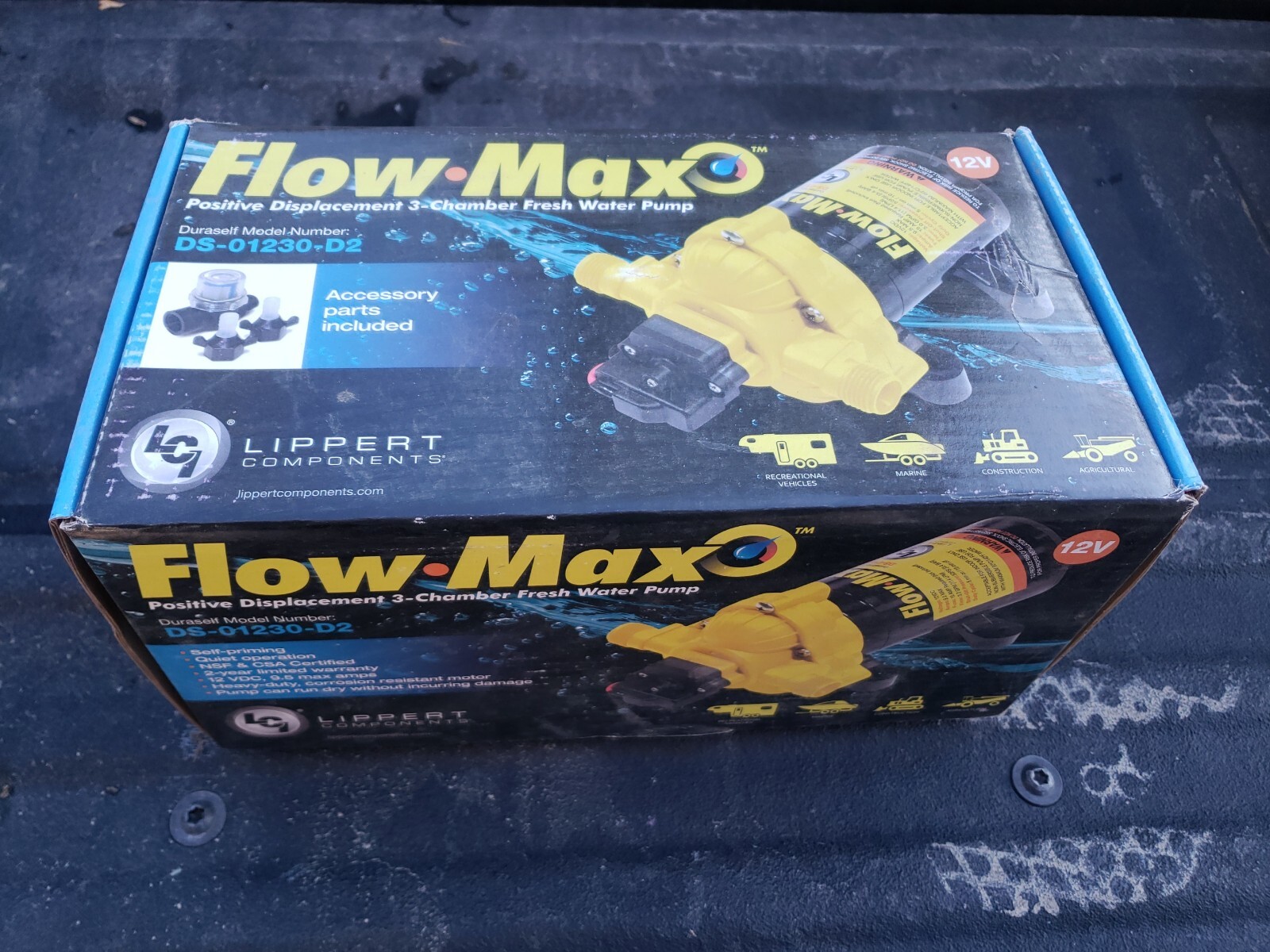 Flow-Max DS-01230-D2 Positive Displacement 3-Chamber Water Pump | eBay