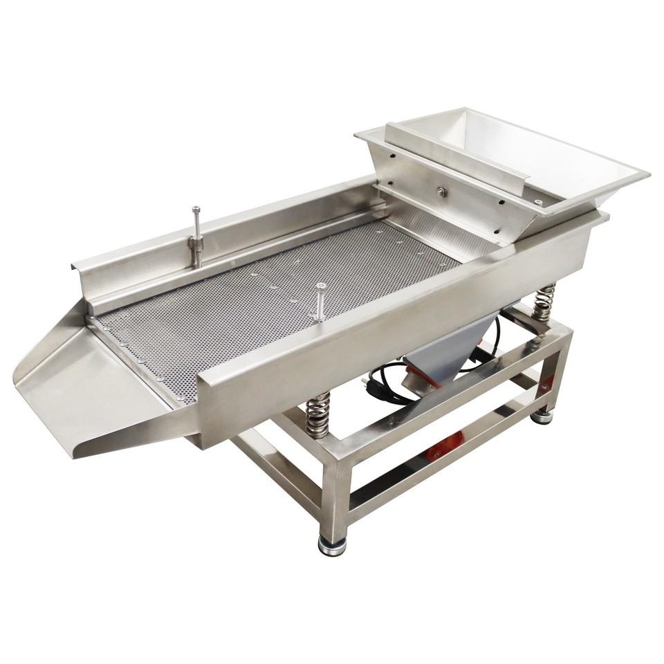 Electric Linear Vibrating Screen Sieving Machine with 3mm Round Hole ...
