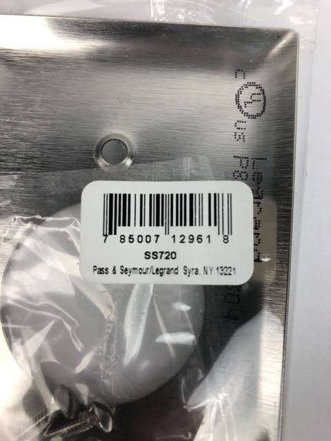 Pass & Seymour SS720 Stainless Steel 1 Gang Power Outlet Recetpacle ...