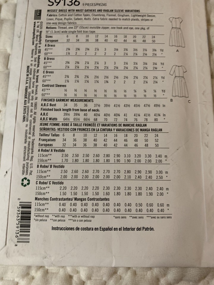 SIMPLICITY PATTERN 9136 DRESSES MISSES SIZES 6 8 10 12 14 UNCUT NEW | eBay