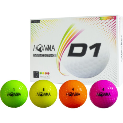 HONMA Japan Golf Ball Balls D1 Dynamic Distance Multi 4colors 1dozen ...
