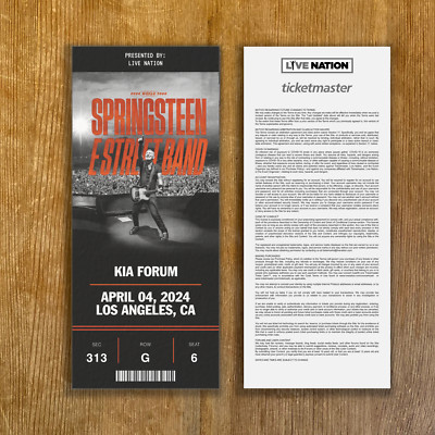 2024-2025 BRUCE SPRINGSTEEN Tour Custom Ticket Replica Physical Stub ...