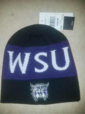 Adidas Weber State University Beanie/winter Black Purple Wildcats WSU ...