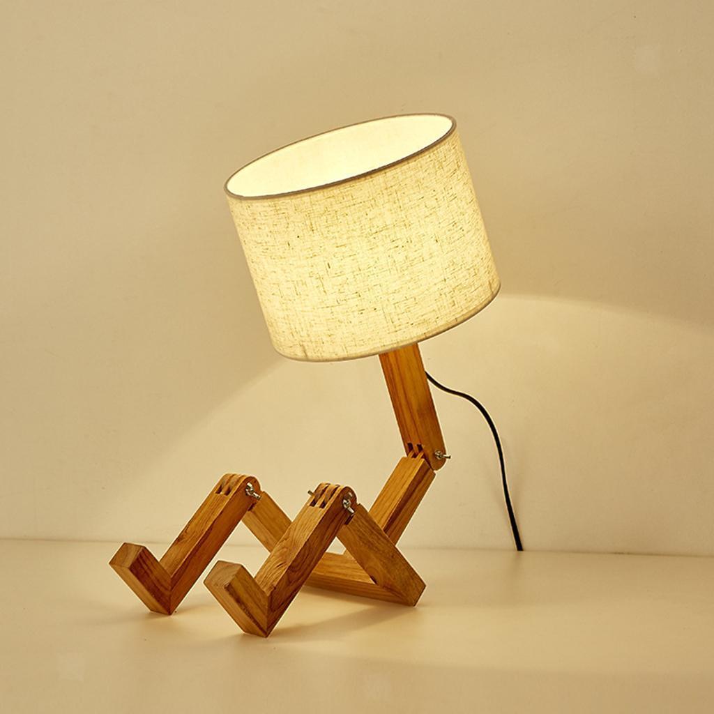Adjustable Table Lamp Modern Desk Bedside Lights Fabric Shade for ...