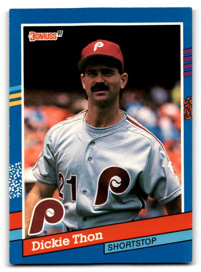 1991 Donruss #91 Dickie Thon Philadelphia Phillies Baseball Cards EX ID ...
