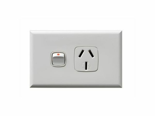 HPM EXCEL SINGLE POWERPOINT 240V 3-Pin Flat, High Gloss WHITE- 15A Or ...
