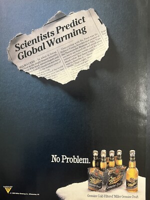 Scientists Predict Global Warming Ad , Miller Draft, Great To Frame For Docs🔥 | eBay