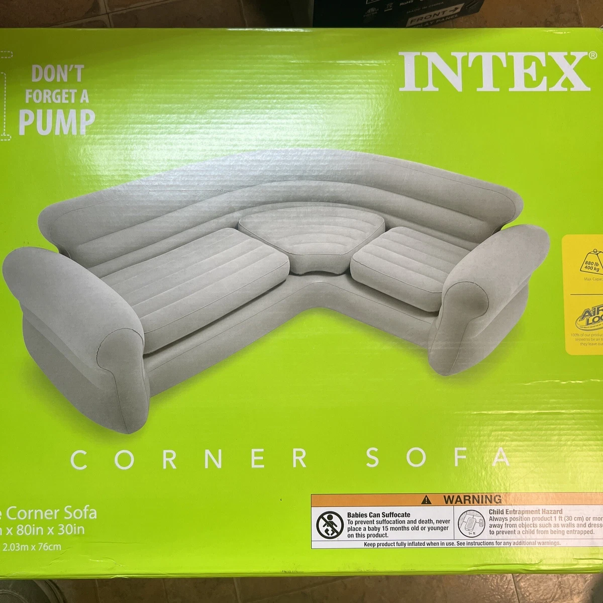Intex Inflatable Corner Living Room Sectional Sofa 68575ep | Baci ...