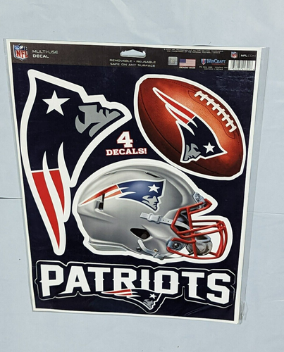 New England Patriots Multi Use 4 Decals Stickers Cling Sheet Measures ...