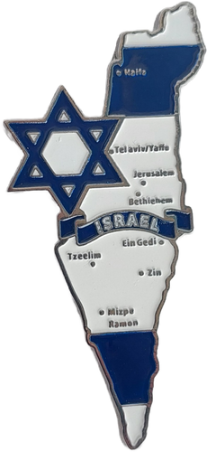 New Souvenir Fridge Magnet metal israel Map Jerusalem Tel Aviv Haifa ...