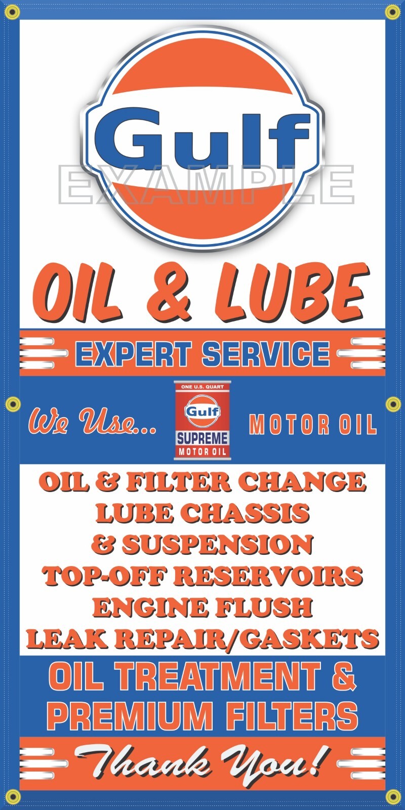 GULF LUBE OIL CHANGE GAS SERVICE STATION MODERN STYLE LOGO SIGN REMAKE ...