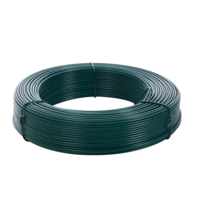 100m Green PVC Straining Wire 2.5mm 3.1mm Tensioning Fence Line Wire ...