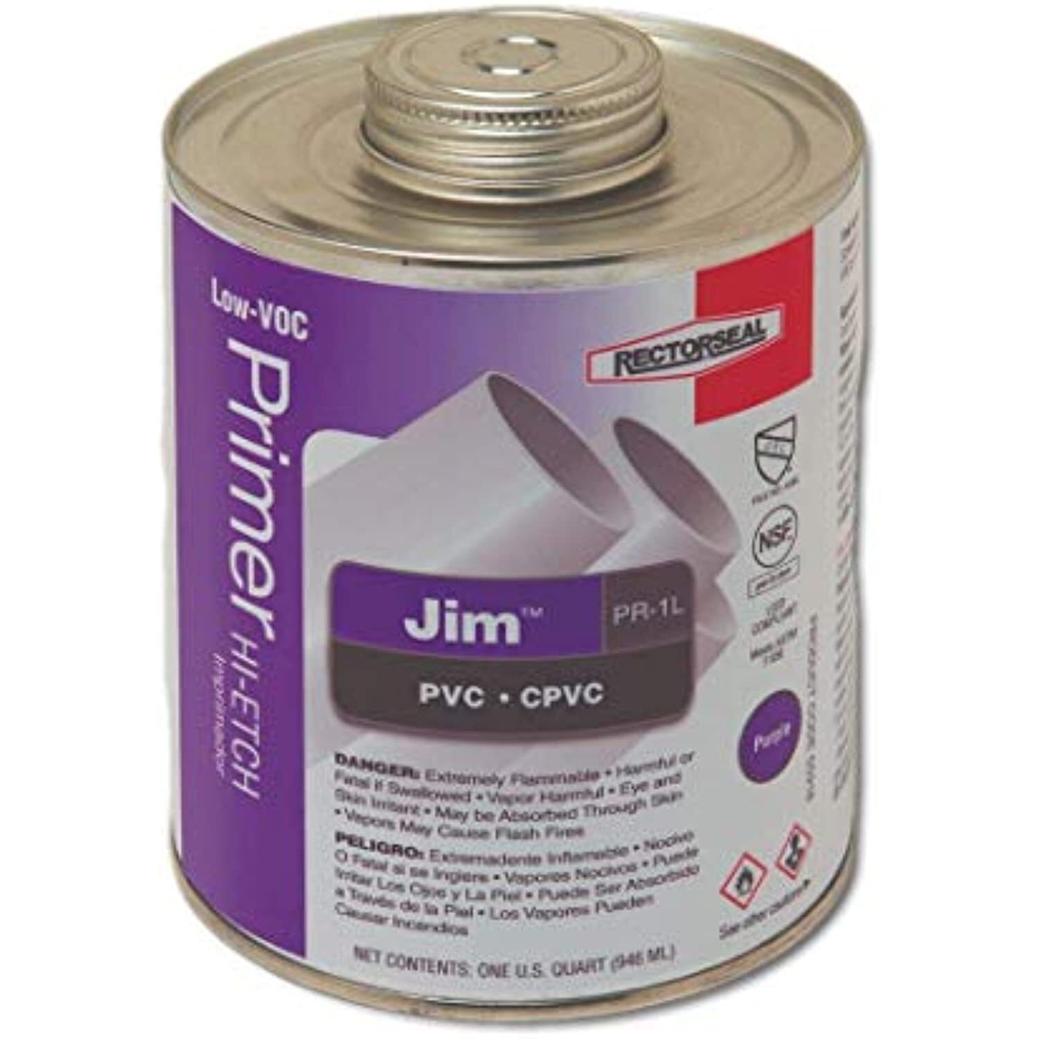 Rectorseal 55918 Quart Pr1L Purple Low Voc Hi-Etch Pvc And Cpvc Primer ...