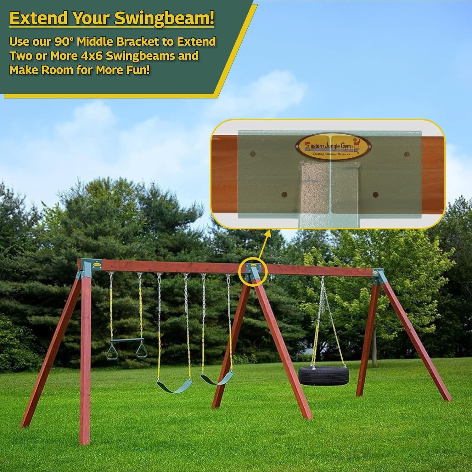 Eastern Jungle Gym Easy 1-2-3 90 A-Frame Swing Set Bracket Heavy Duty ...