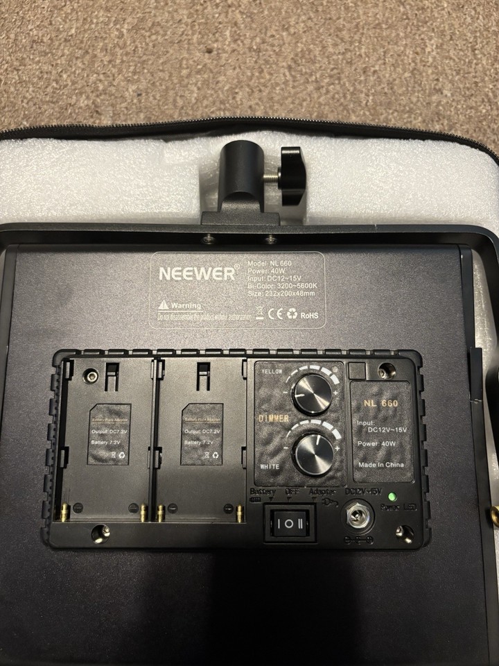 Neewer NL660 Bi‑Color LED Panel – Photography/Video Light w/Carry Case ...