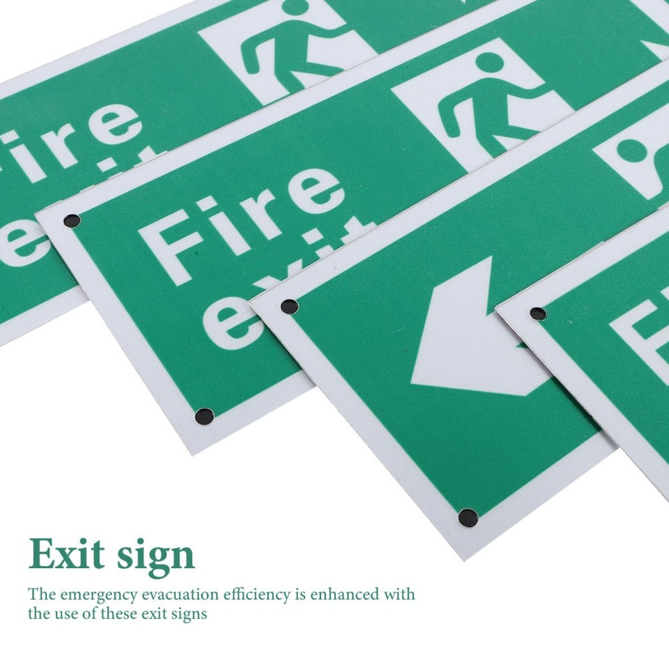 4 Pcs Fire Evacuation Point Sign Exit Signs for Business Lighting ...